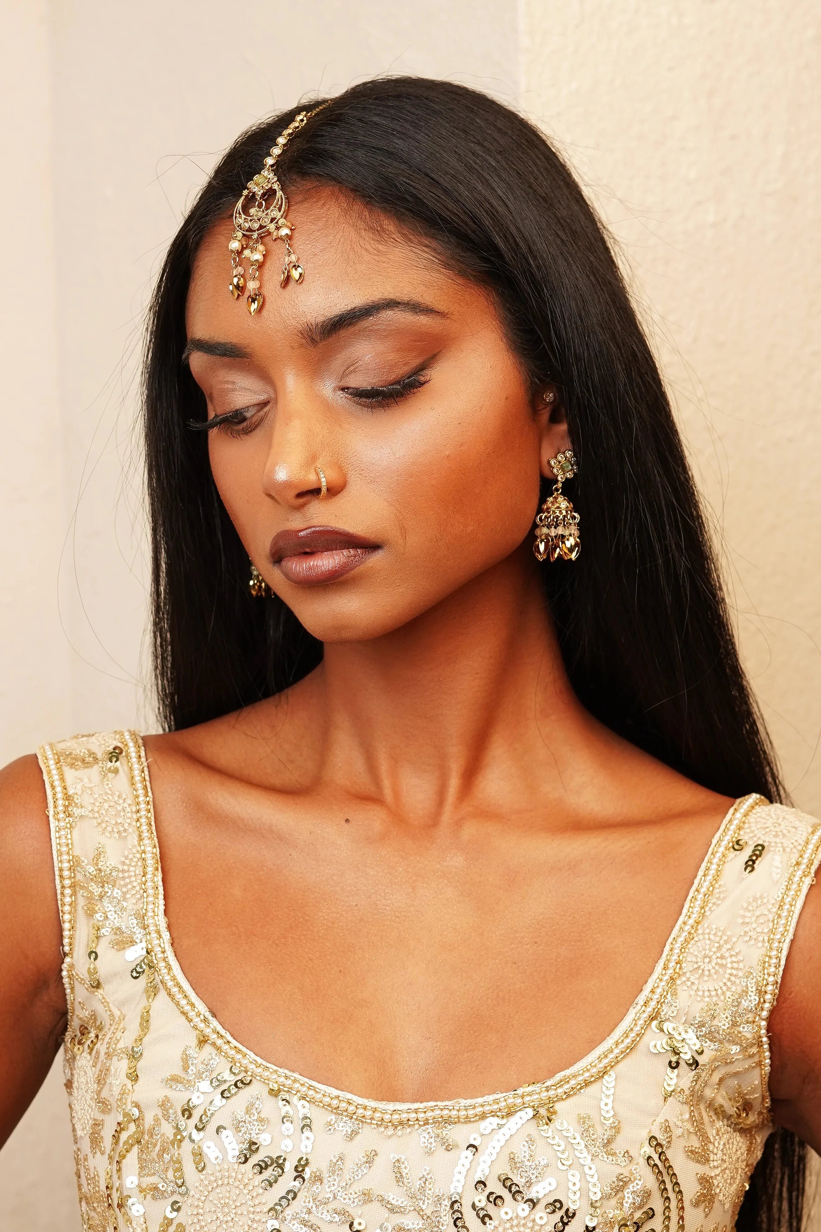Peach Whisper Tikka Set – The Saree Room