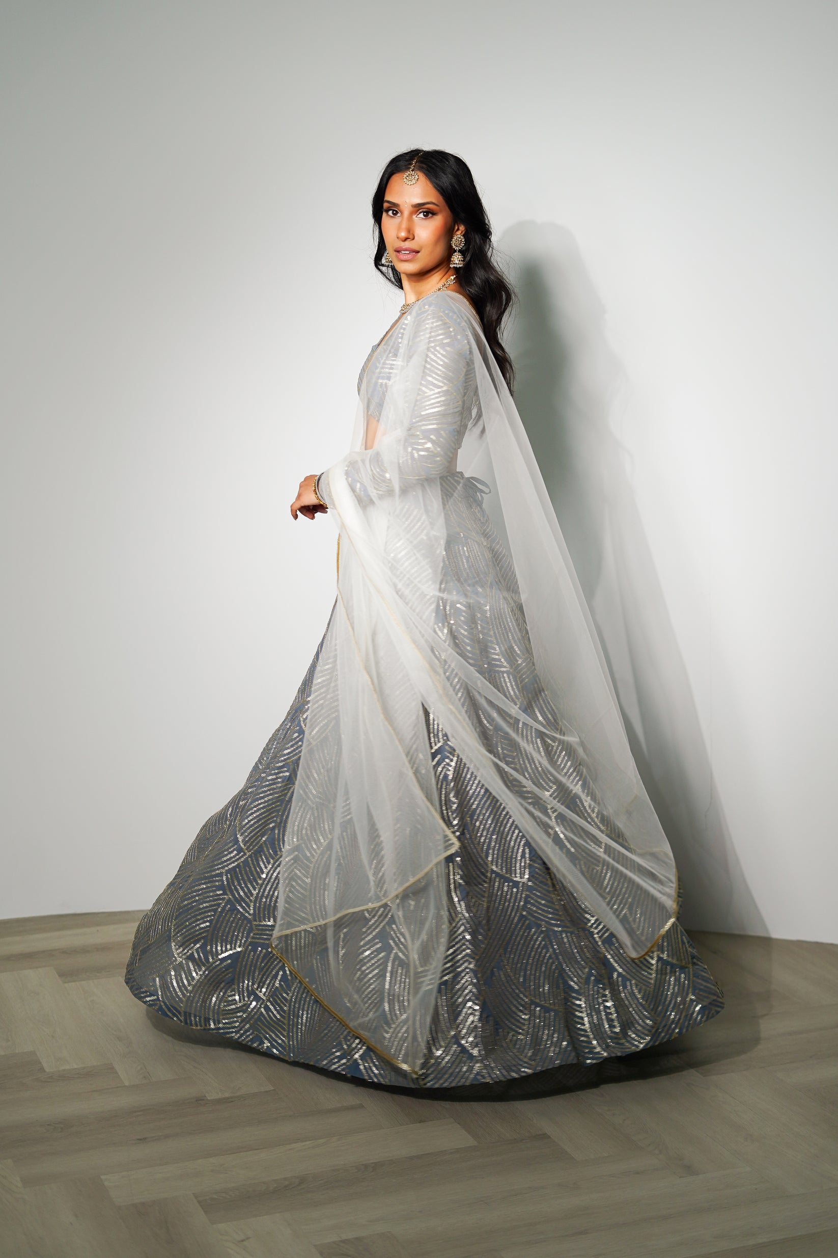 Grey Divya Skirt | The Saree Room