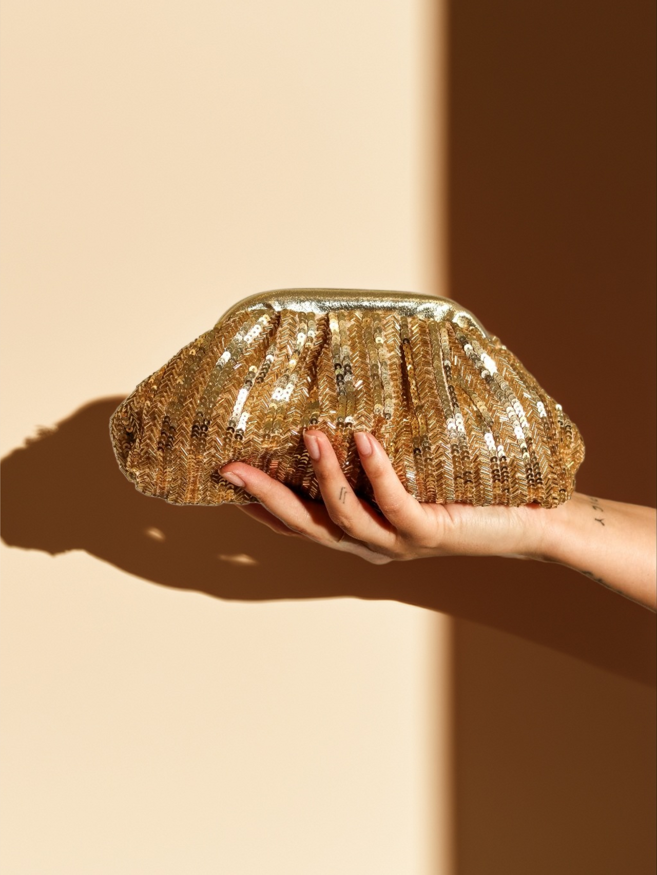 Gold Puff Clutch – The Saree Room