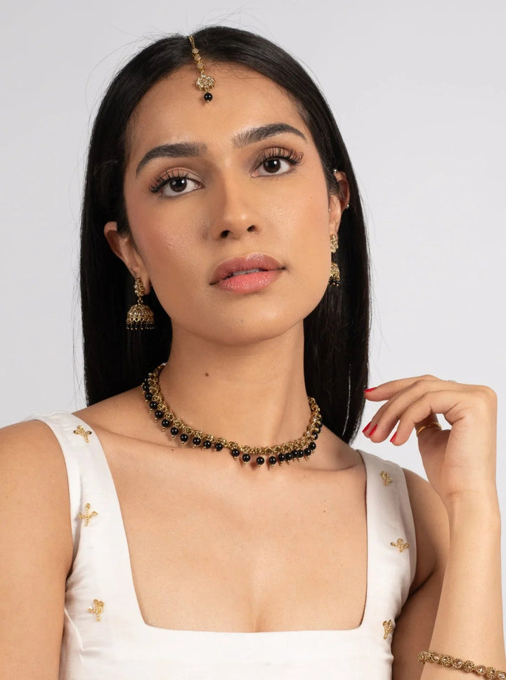 Black Dainty Tikka Set – The Saree Room