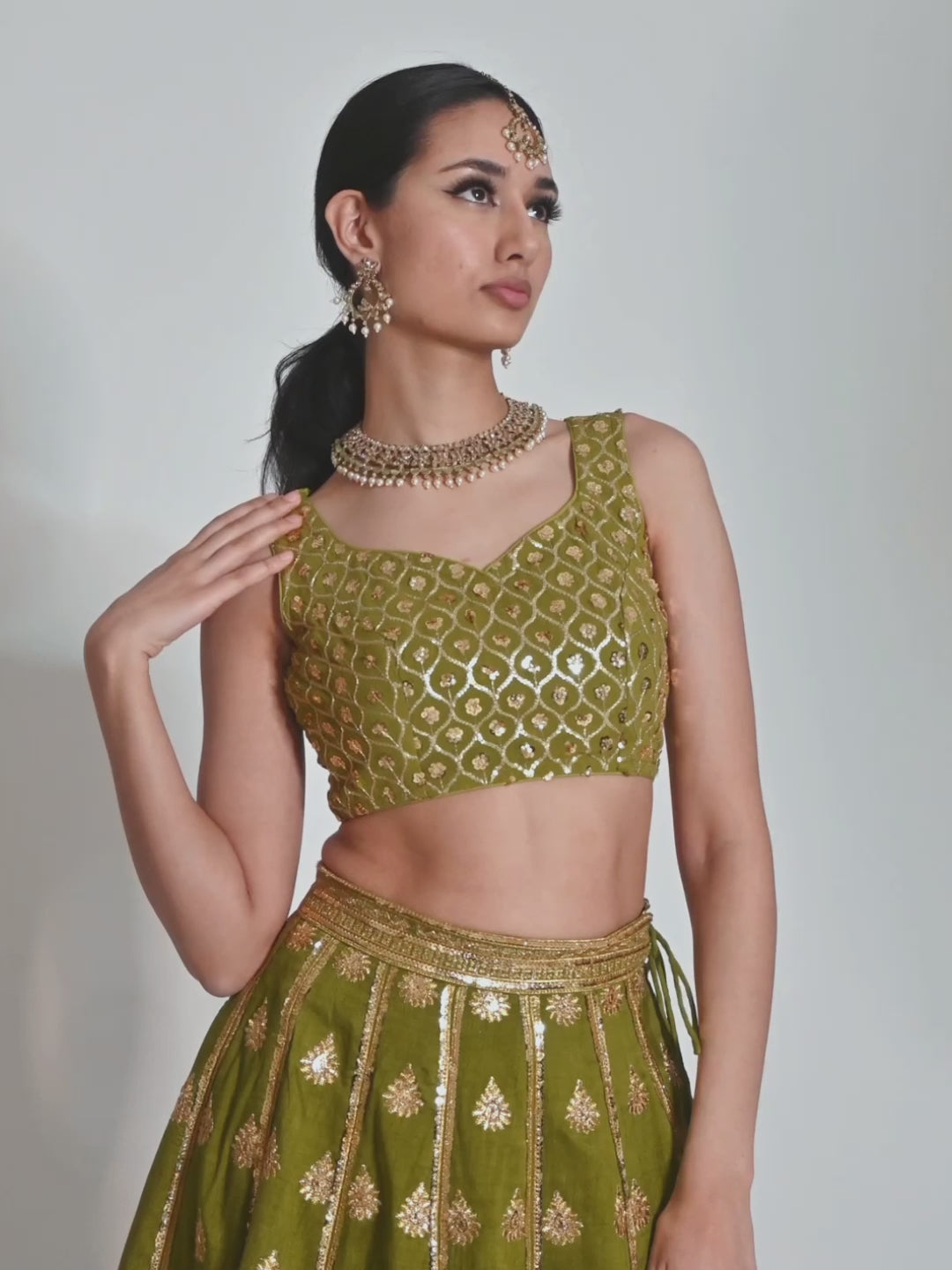 Mehendi Marina Blouse | The Saree Room